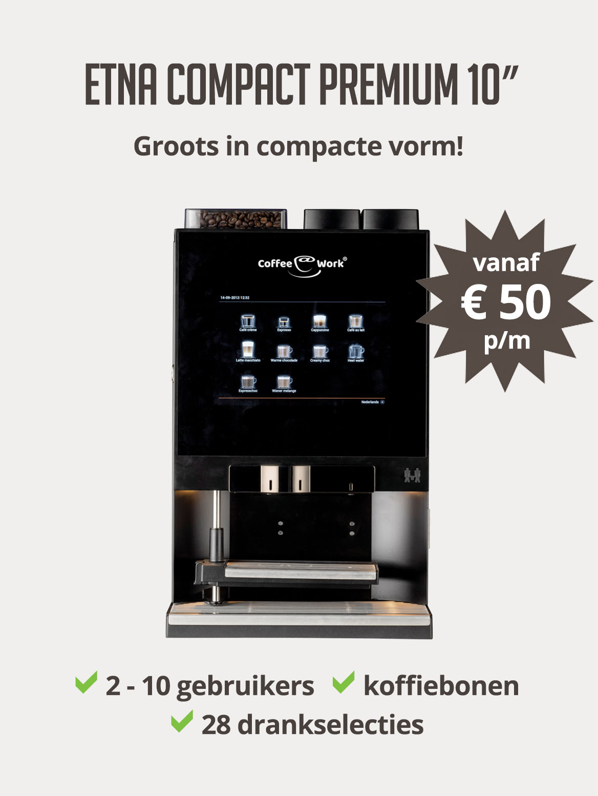 ETNA Dorado Espresso Fresh Brew Large Full spec plus smart touch ...